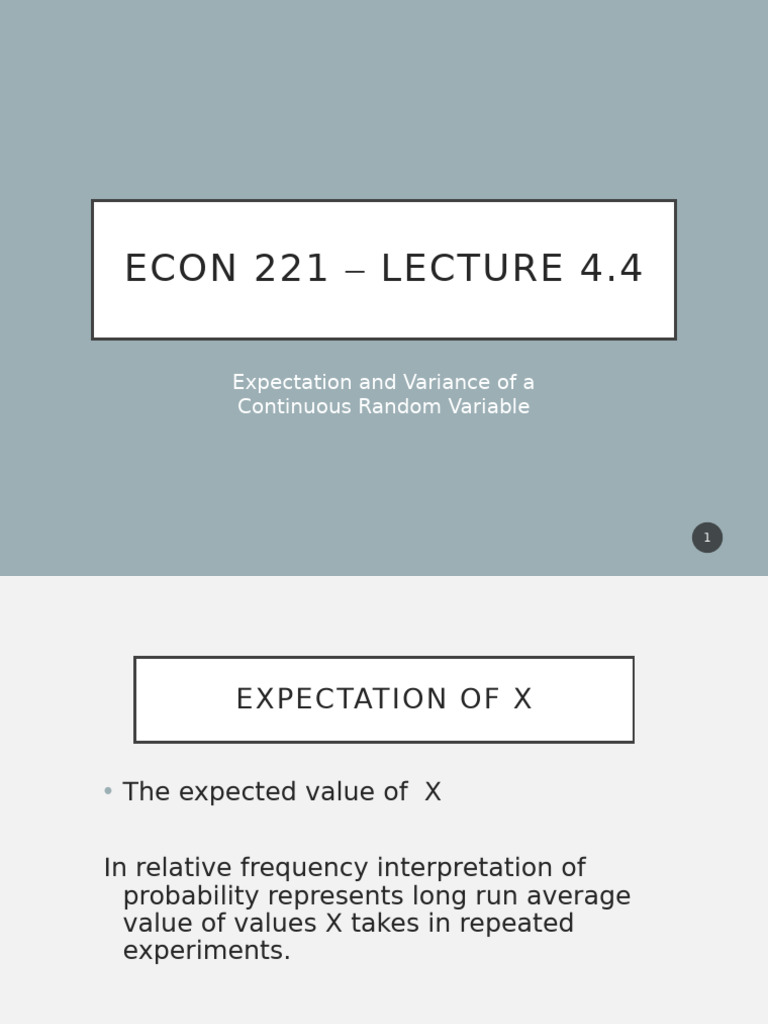 Econ 221 Lecture 4 4 Expectation And Variance Pdf