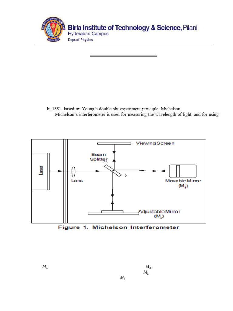 Michelson Interferometry Using He-Ne Laser | PDF