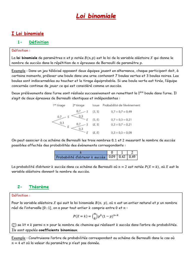 Loi Binomiale | PDF