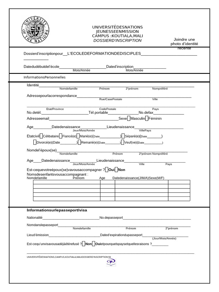 Dossier Inscription EFD 2024 | PDF