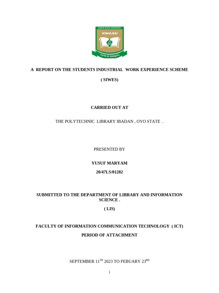 Siwes Edited CC | PDF