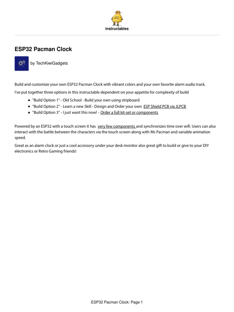 ESP32 Pacman Clock | PDF
