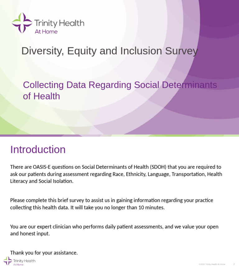 Power Point Introduction To The DEI Survey For THAH Clinicians | PDF