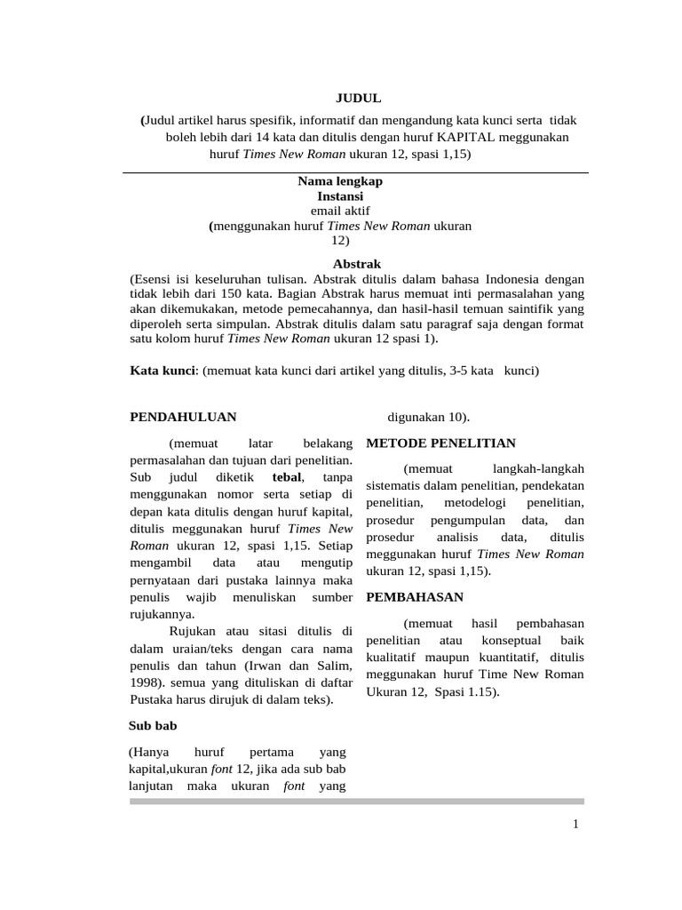 Template Jurnal PGRI Batang | PDF