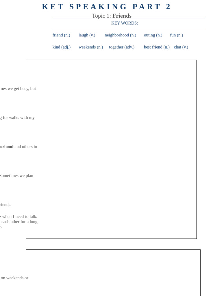 KET Speaking Part 2 Friends | PDF