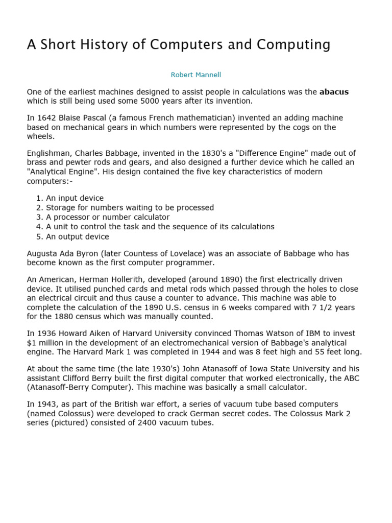 History of Computer | PDF