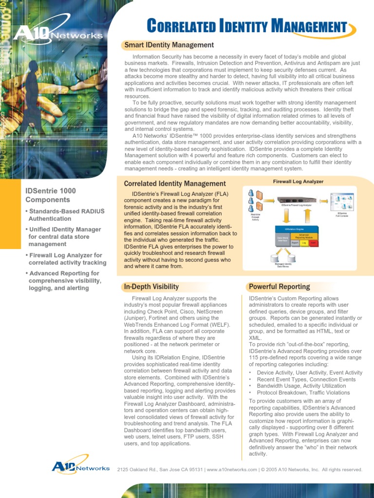 ID Sentrie Identity Event Manager | PDF | Firewall (Computing ...