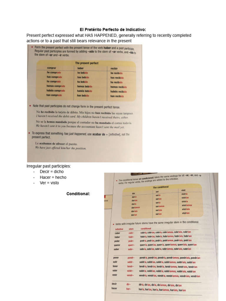 Spanish Study Guide Part 2 | PDF