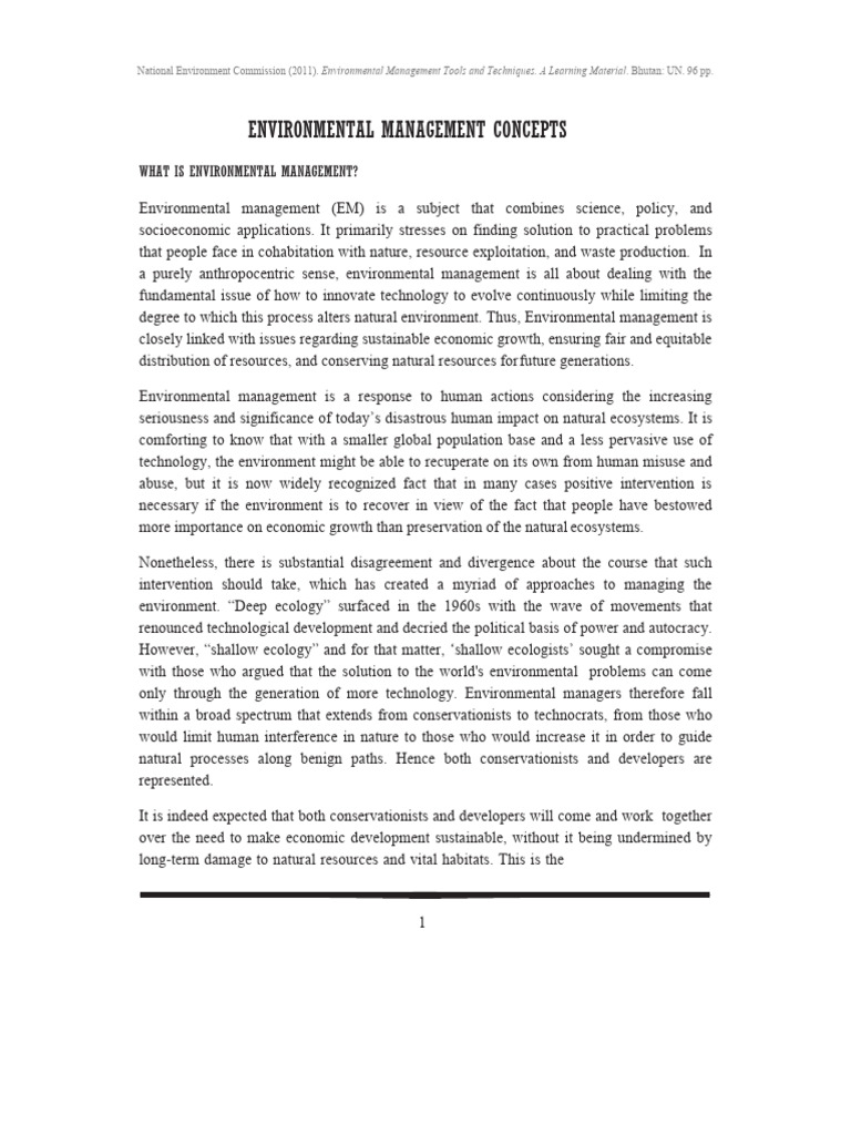 Environmental Management Strategies Explained | PDF | Waste ...