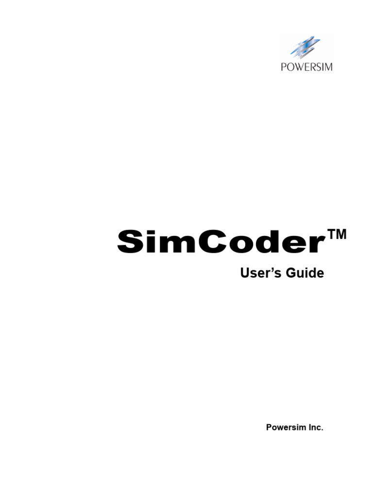 SimCoder User Manual | PDF