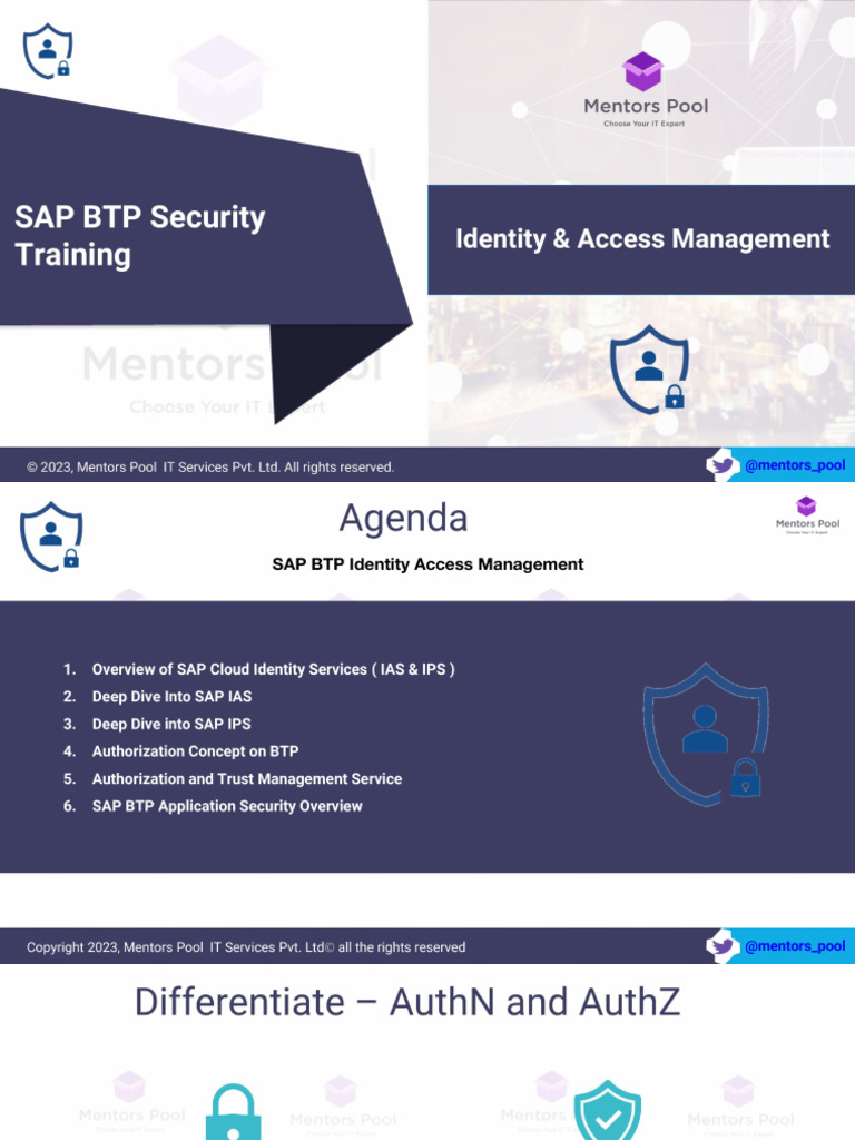 SAP BTP - Security IAS, IPS, Authorization & Trust Management | PDF