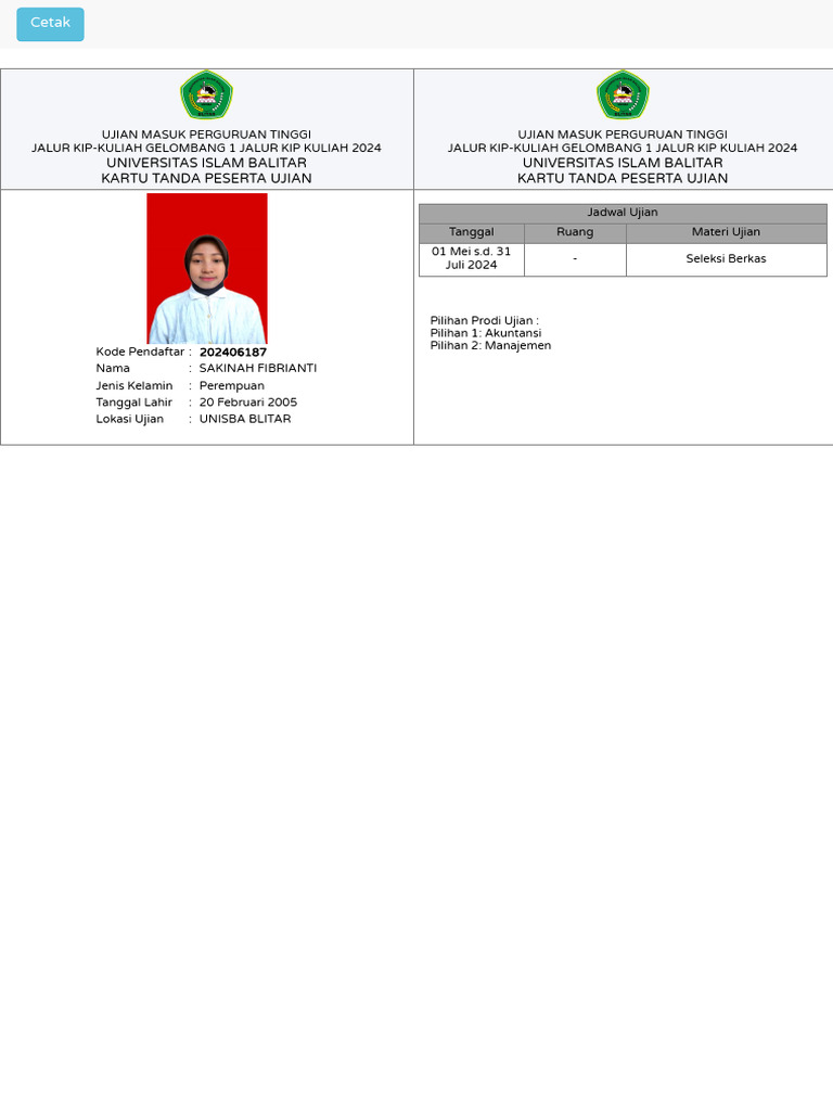 UNISBA BLITAR Universitas Islam Balitar - Seleksi Penerimaan Mahasiswa ...