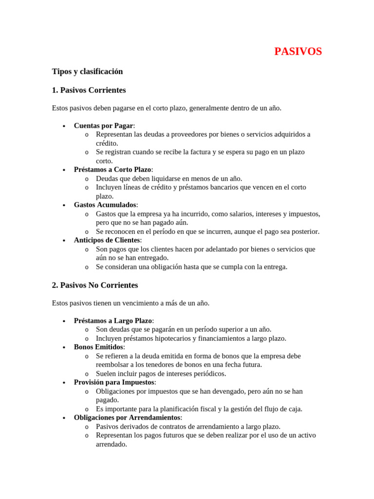 PASIVOS | PDF