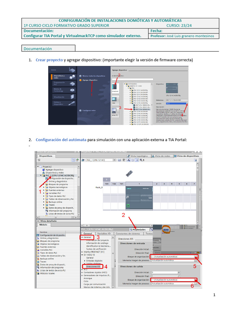 Ejemplo - Configuracion TIA Portal Con Simulador VirtualmackTCP | PDF