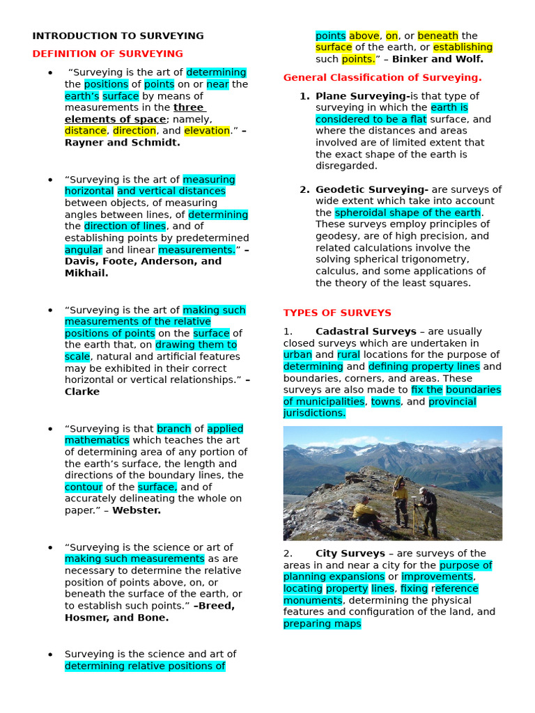 Surveying Notes | PDF