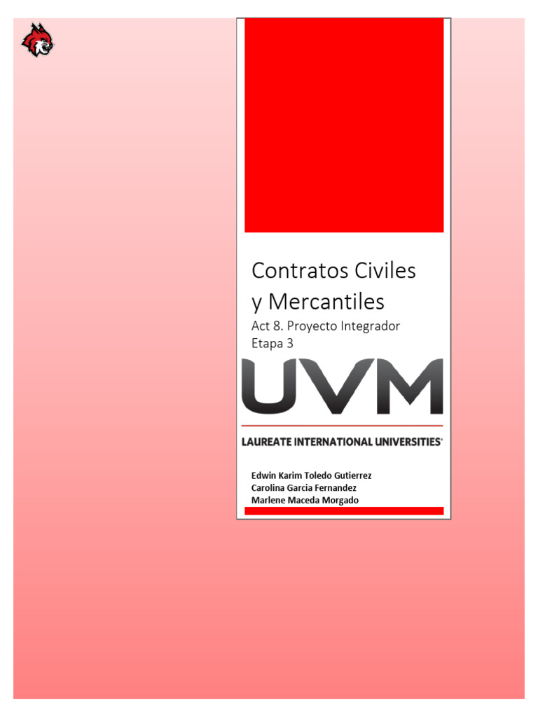 Contratos Civiles y Mercantiles: Universidad Del Valle de Mexico | PDF
