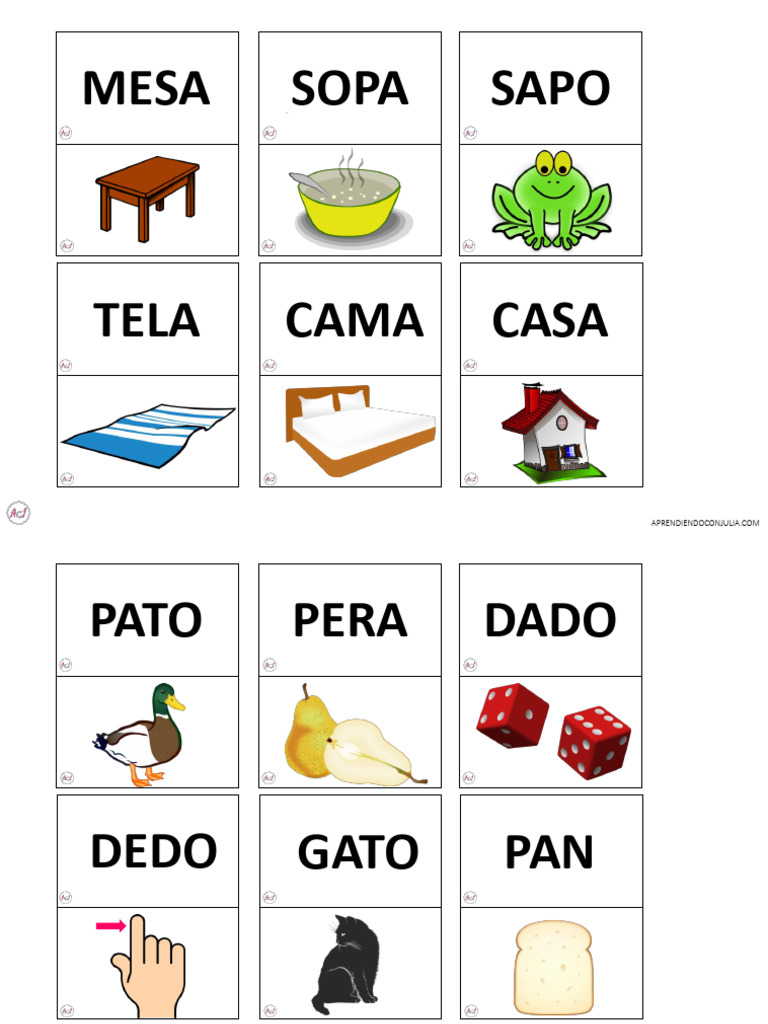 Juego Palabras e Imágenes | PDF