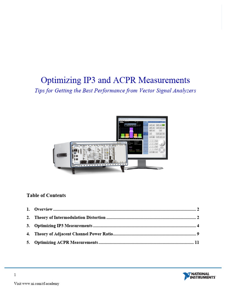Optimizing IP3 and ACPR Measurements With The PXIe 5668R | PDF
