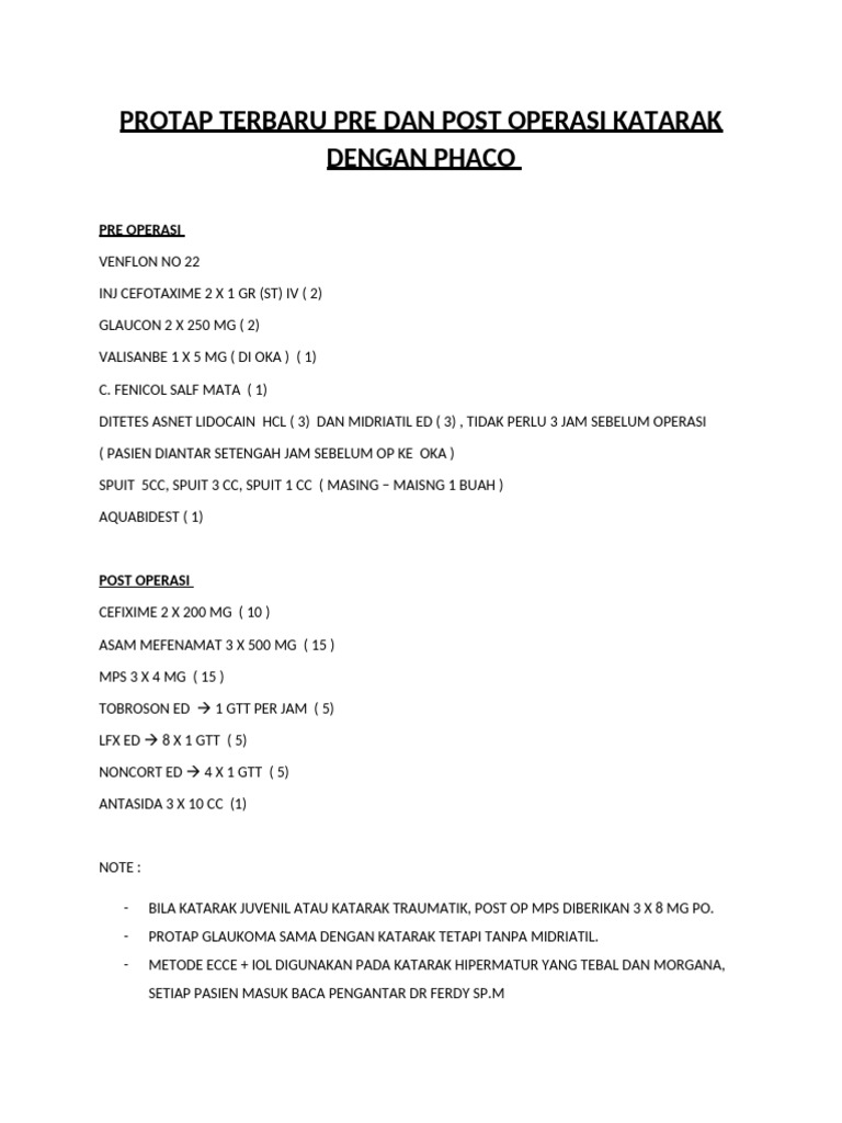 Protap Katarak Terbaru | PDF