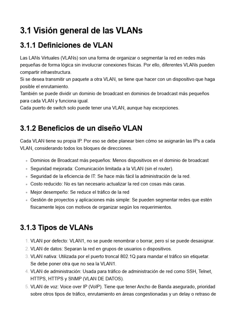 3.1 Visión General de Las VLANs | PDF