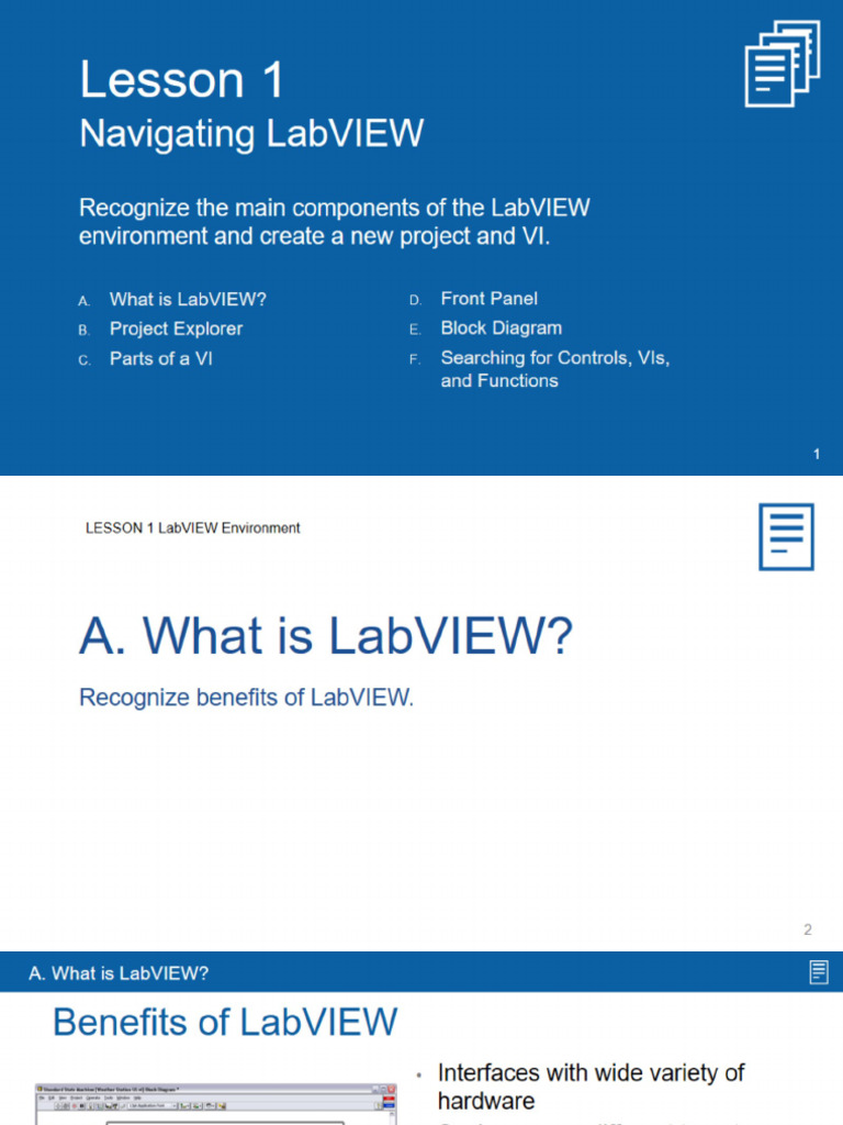 Slide Lesson 01 - LabVIEW Environment | PDF