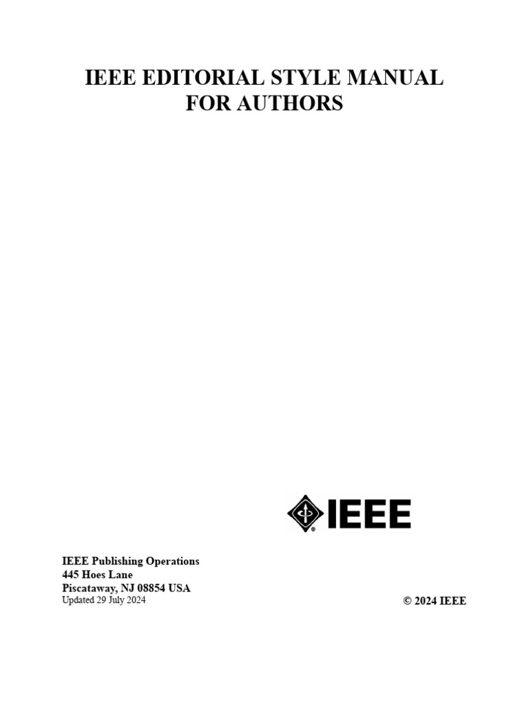 IEEE Editorial Style Manual For Authors | PDF