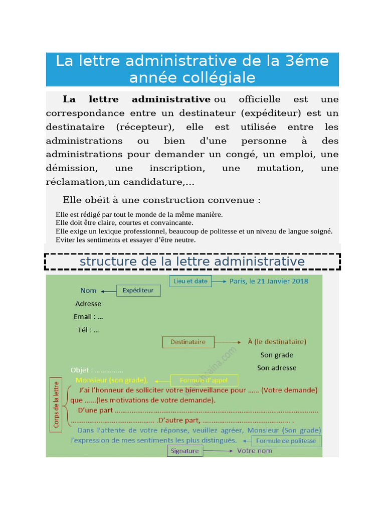 La Lettre Administrative Et La Lettre Amicale | PDF