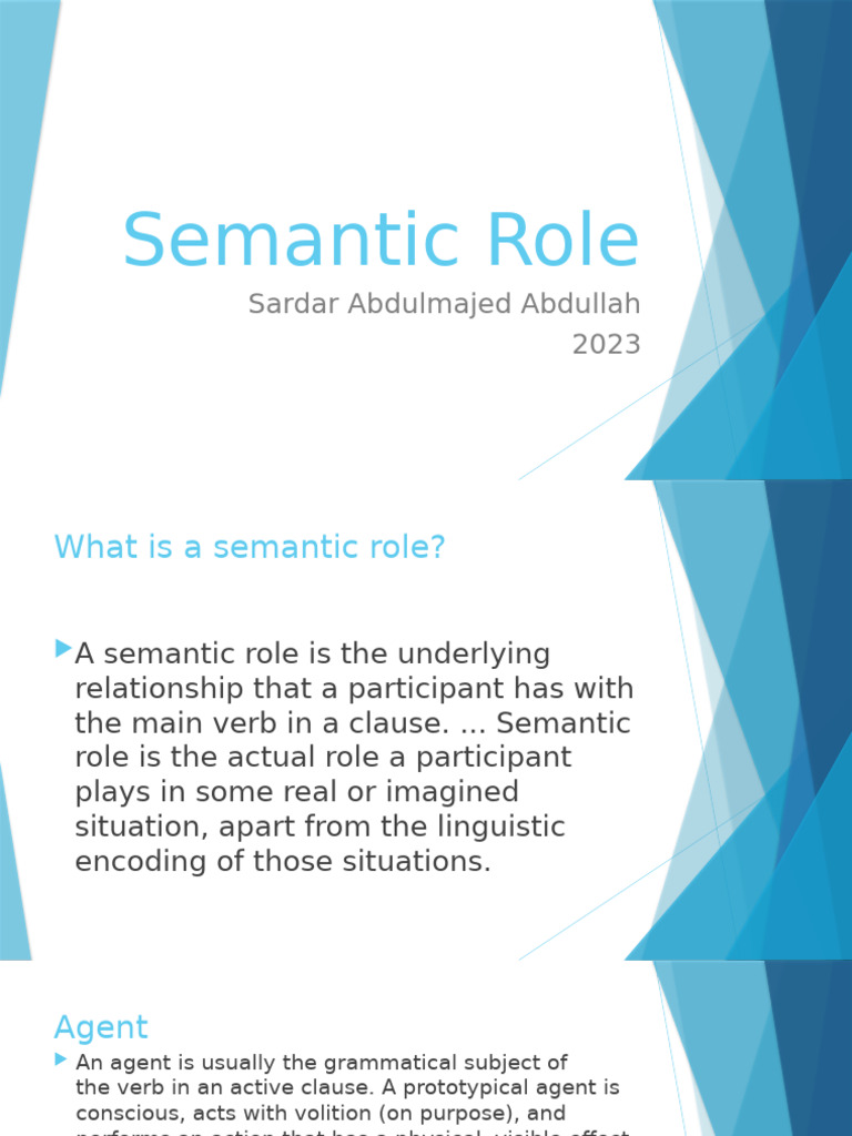 The Semantic Role | PDF