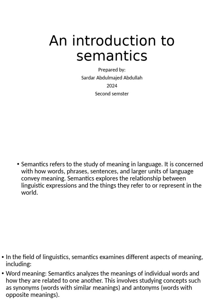 Semantics 4th Geade 3 | PDF