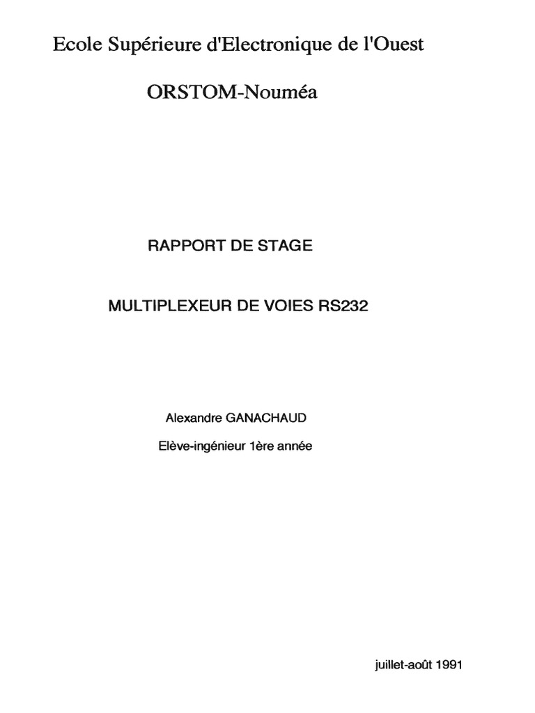 Supérieure D'electronique de L'ouest ORSTOM-Nouméa: Ecole | PDF