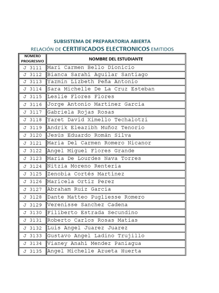 Certificados Electronicos Prepa Abierta Parte 18 2023 2024 | PDF