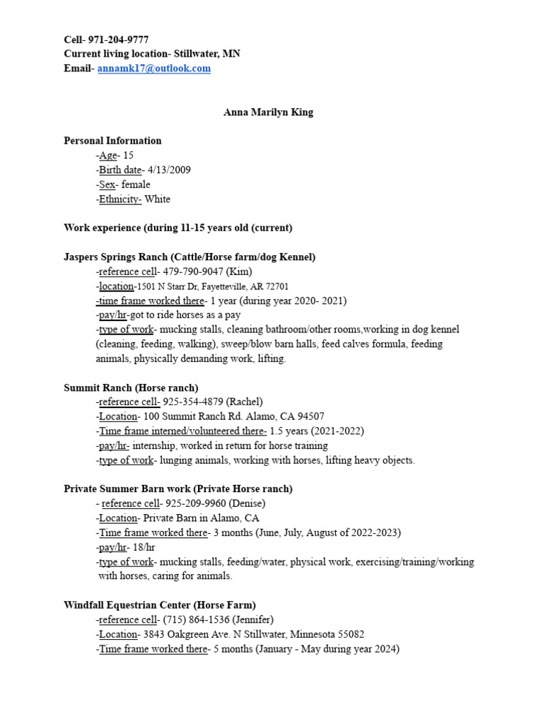Anna King Resume | PDF