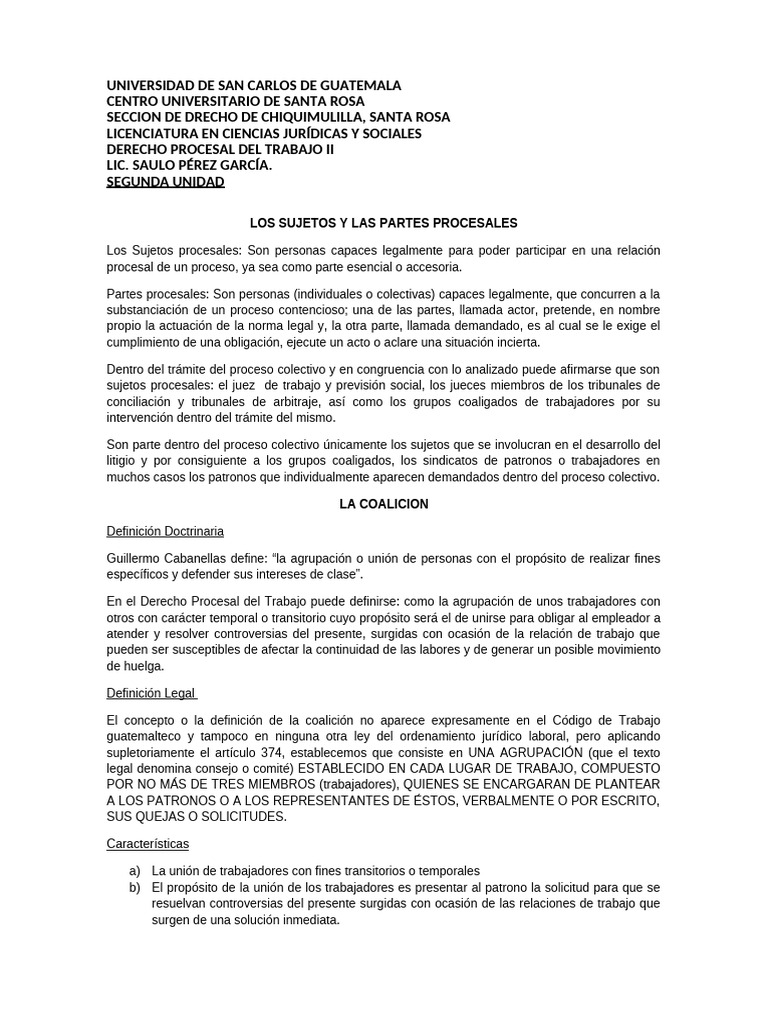 04 Los Sujetos y Las Partes Procesales | PDF