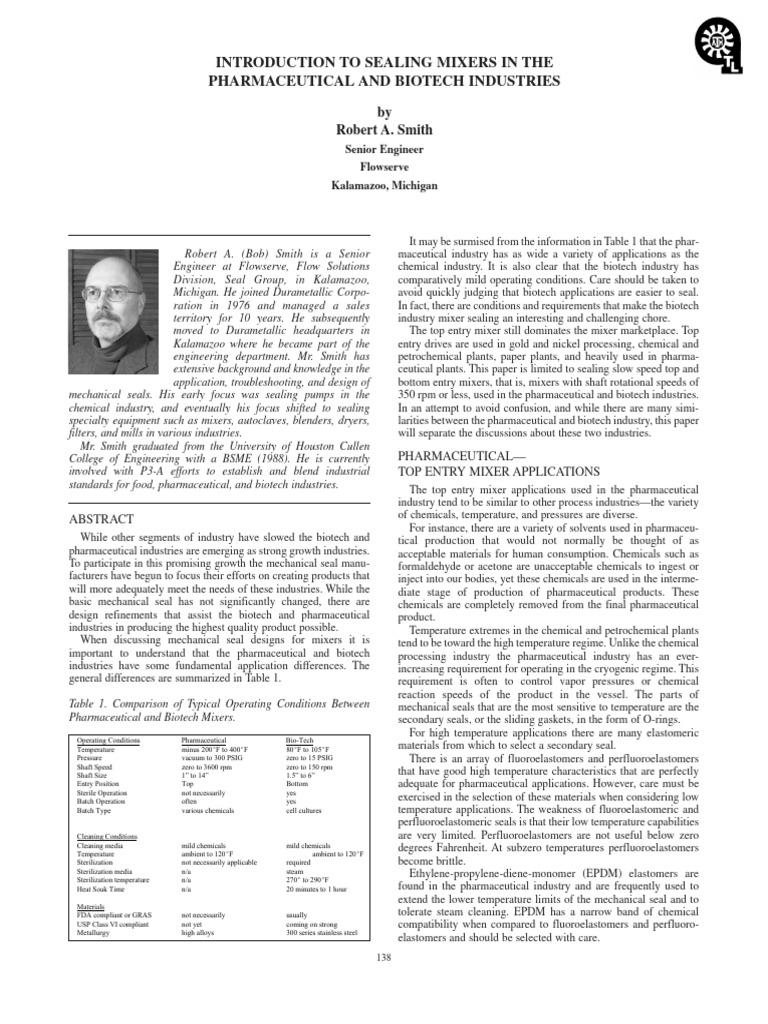 Introduction To Sealing Mixers in The Pharmaceutical and Biotech ...