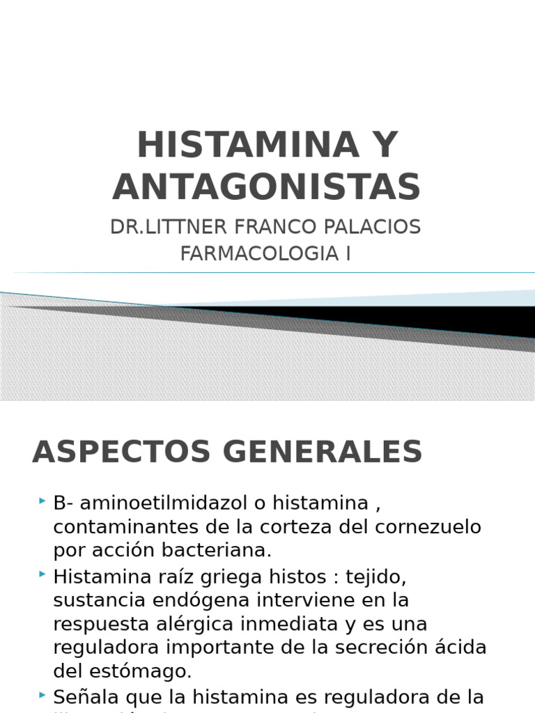 Histamina y Antagonistas | PDF