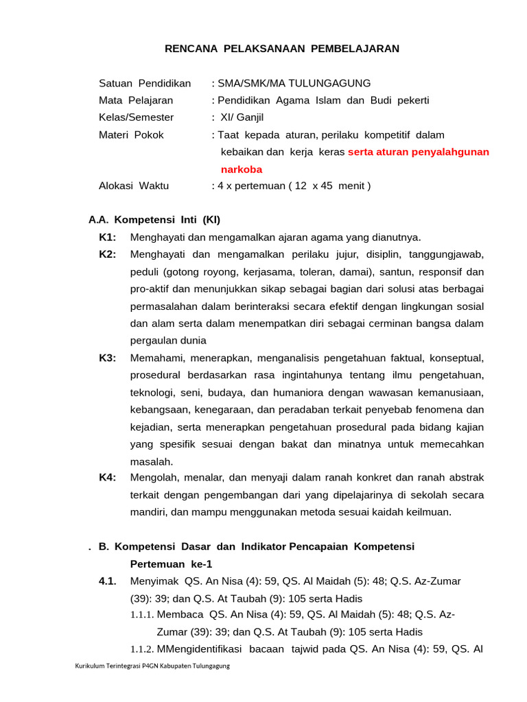 RPP Kelas 11 | PDF