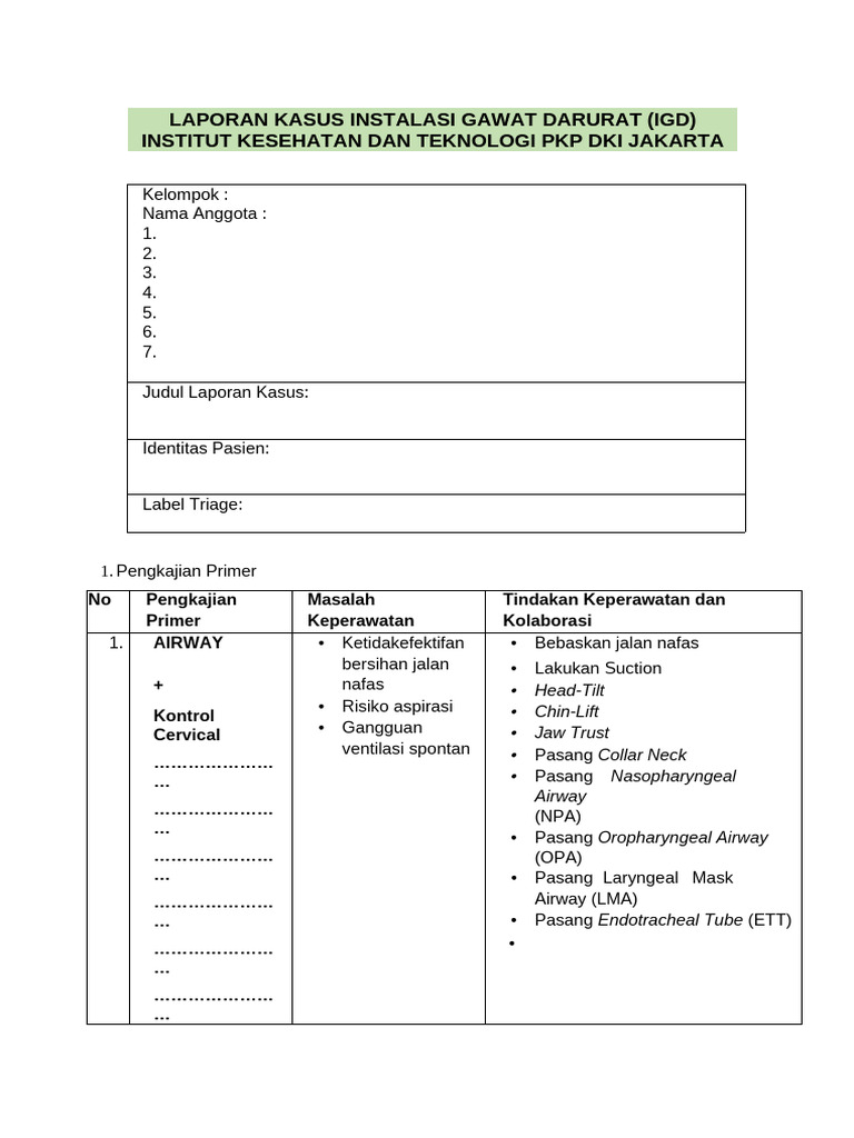 Laporan Askep IGD | PDF
