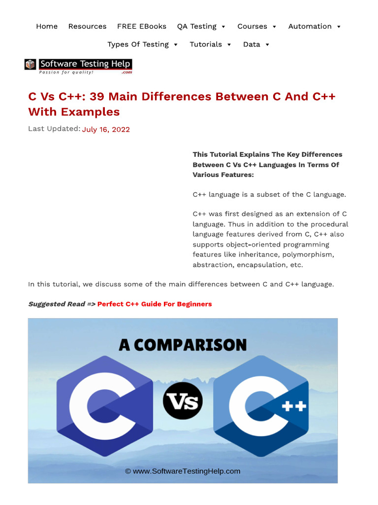 Main Differences Cvs CPP | PDF