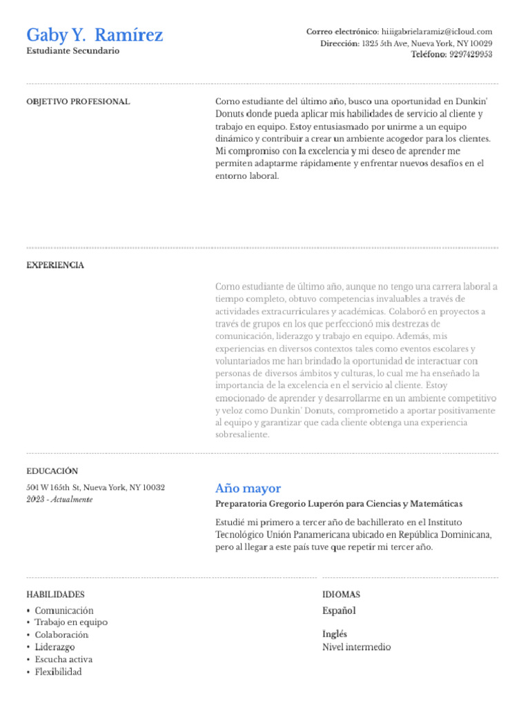 Gaby Ramirez's Resume | PDF