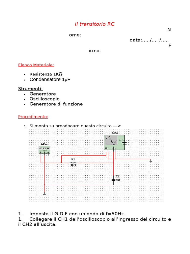 Il Transitorio RC | PDF