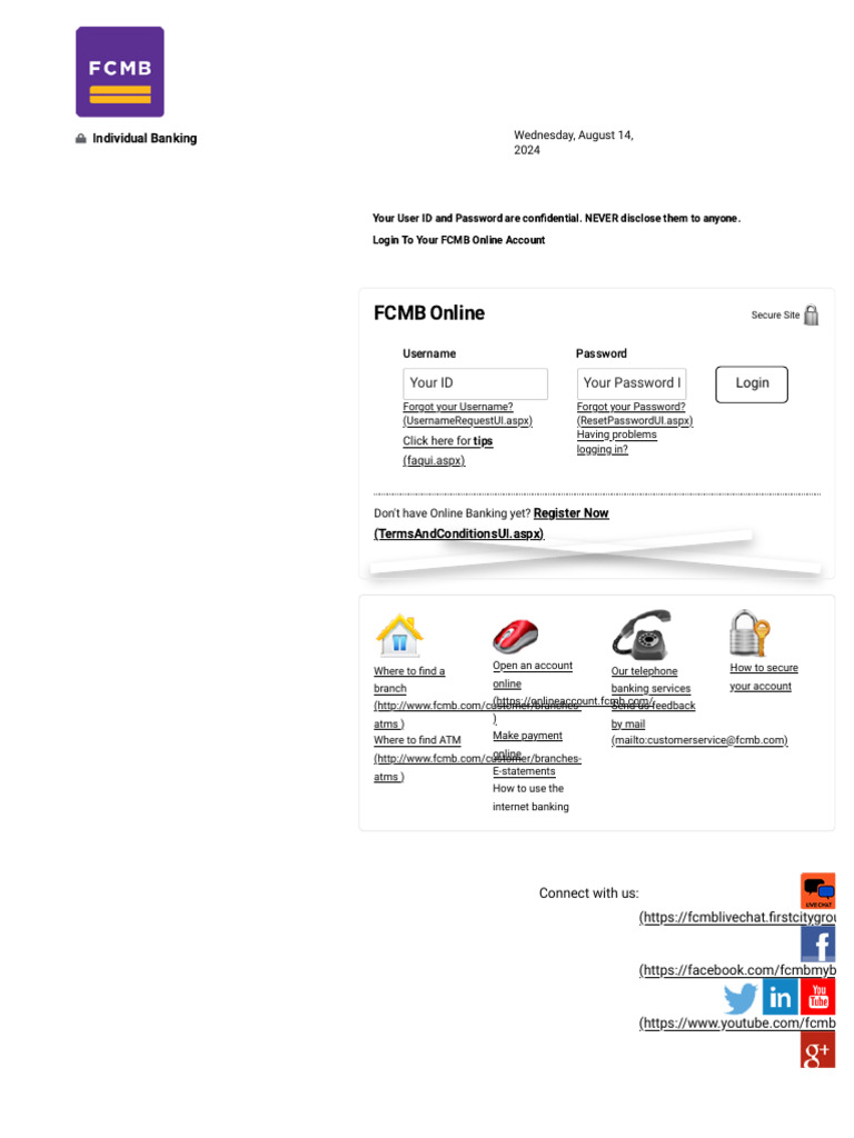 FCMB Internet Banking - Personal | PDF