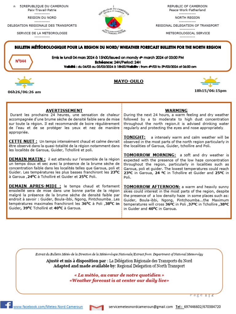 Bulletin Meteo Nord Radio n044 | PDF