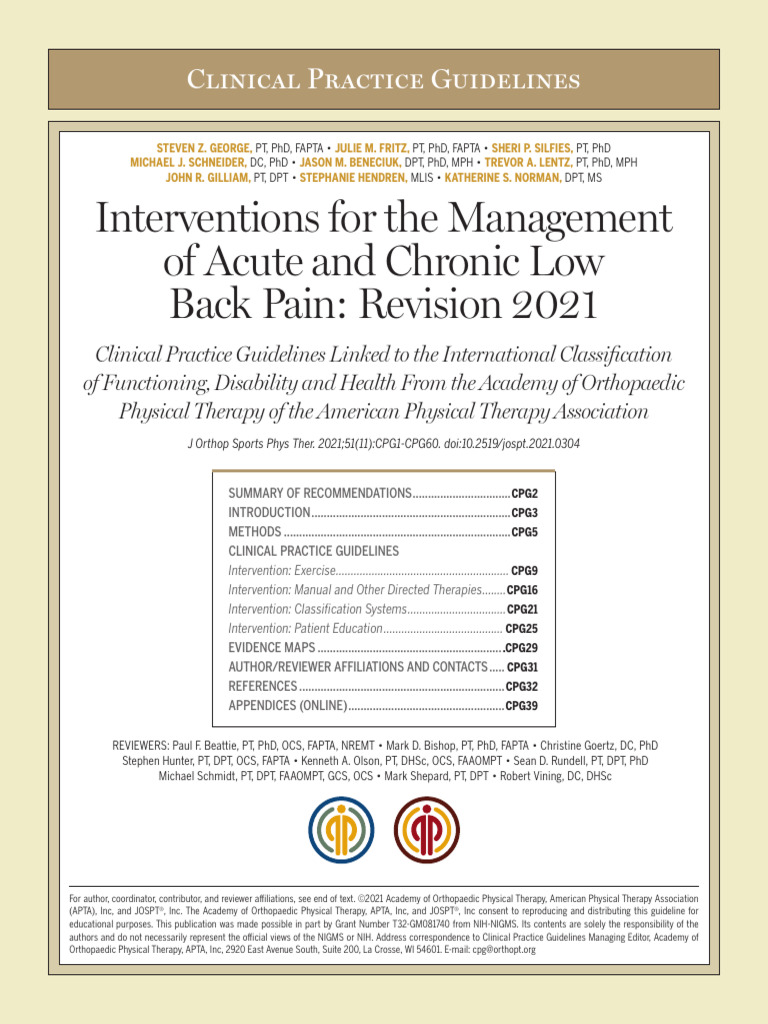 George Et Al 2021 Interventions For The Management of Acute and Chronic ...