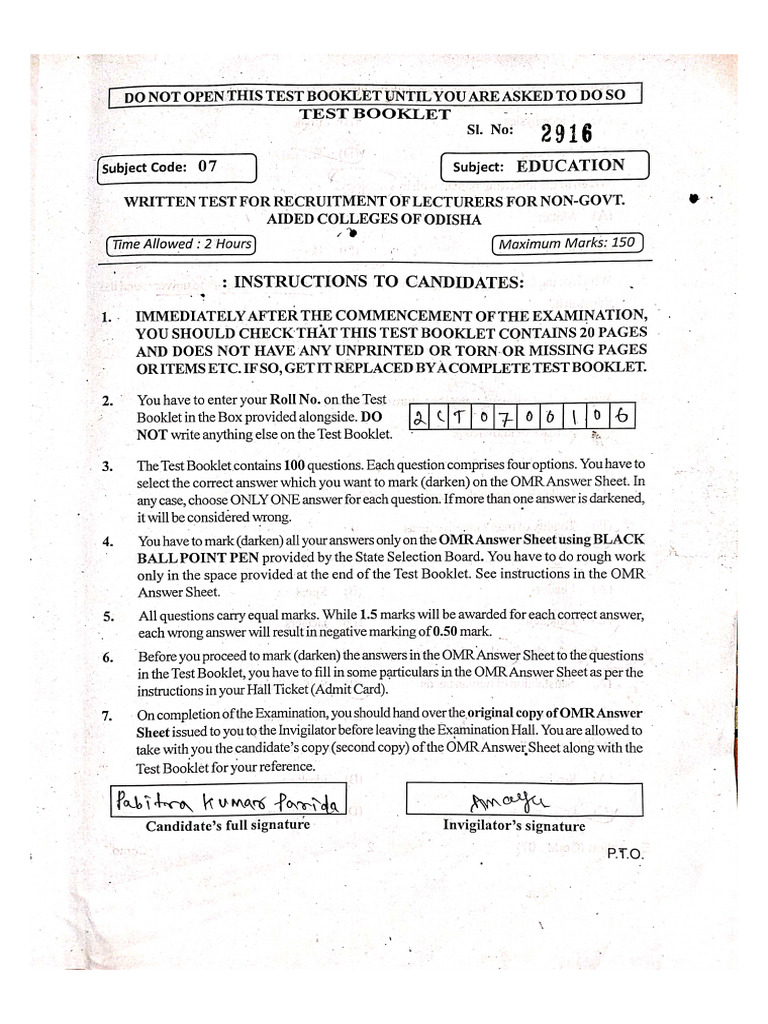 SSB Question 2023 | PDF