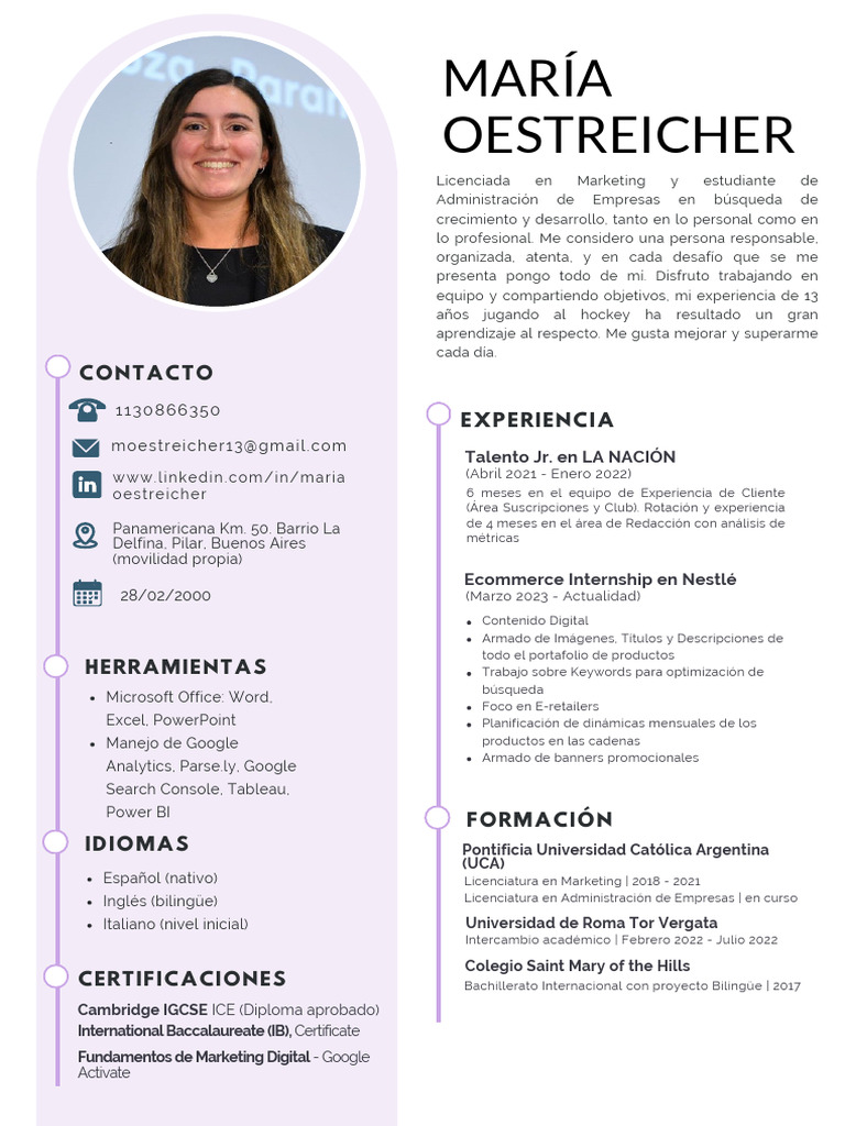 CV María Oestreicher | PDF