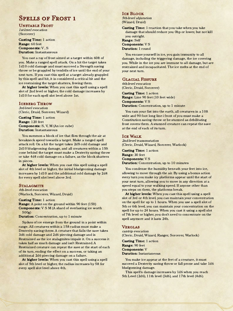 Spells of Frost 1 | PDF