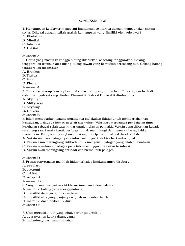 Soal KSM Ipas 2 | PDF