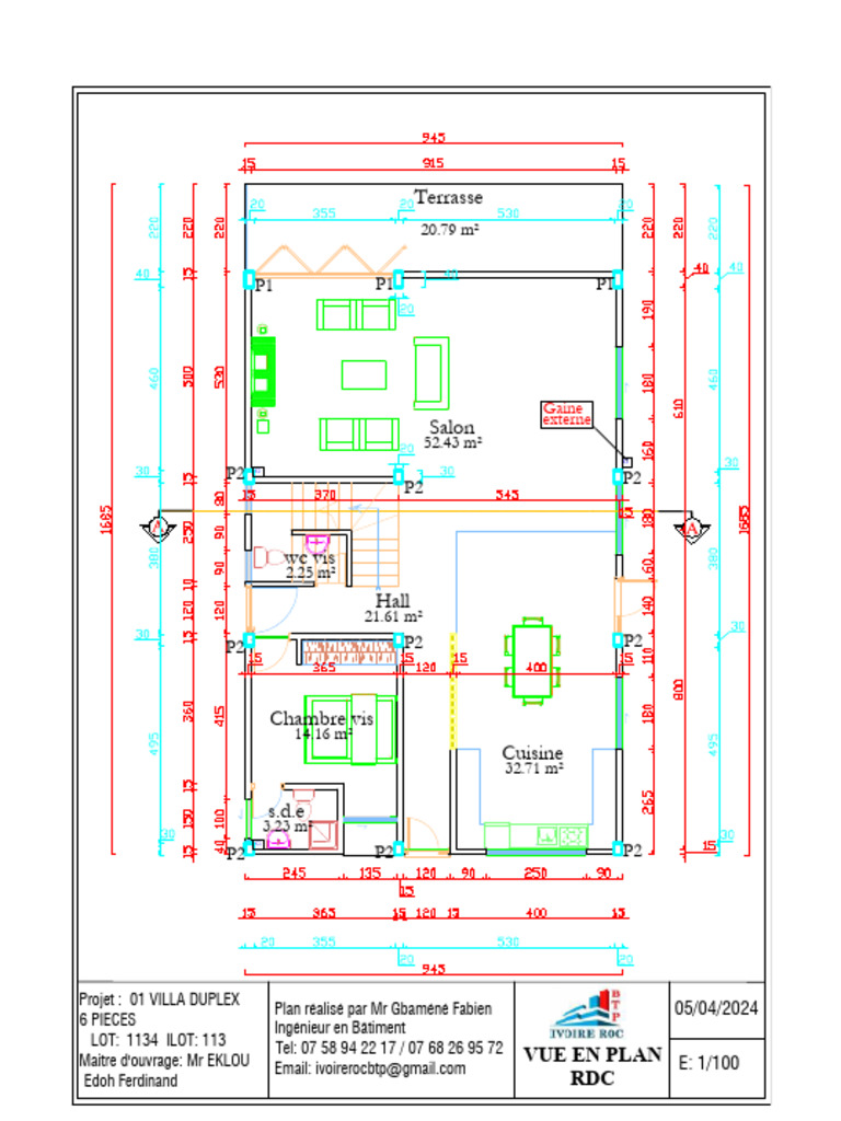 Projet Villa Duplex - RDC | PDF