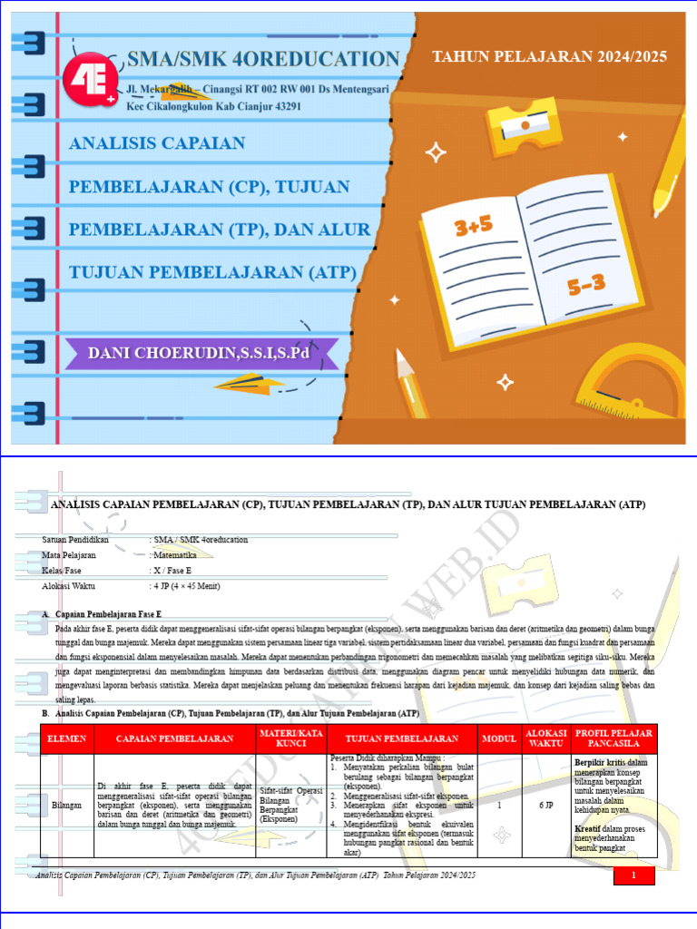 Templet 3 Analisis CP, TP, Dan ATP | PDF