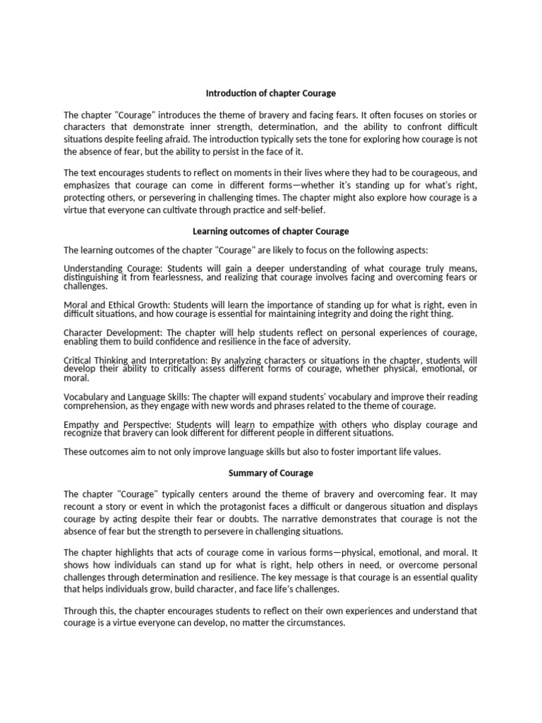 Class 7 Courage | PDF | Courage | Psychology
